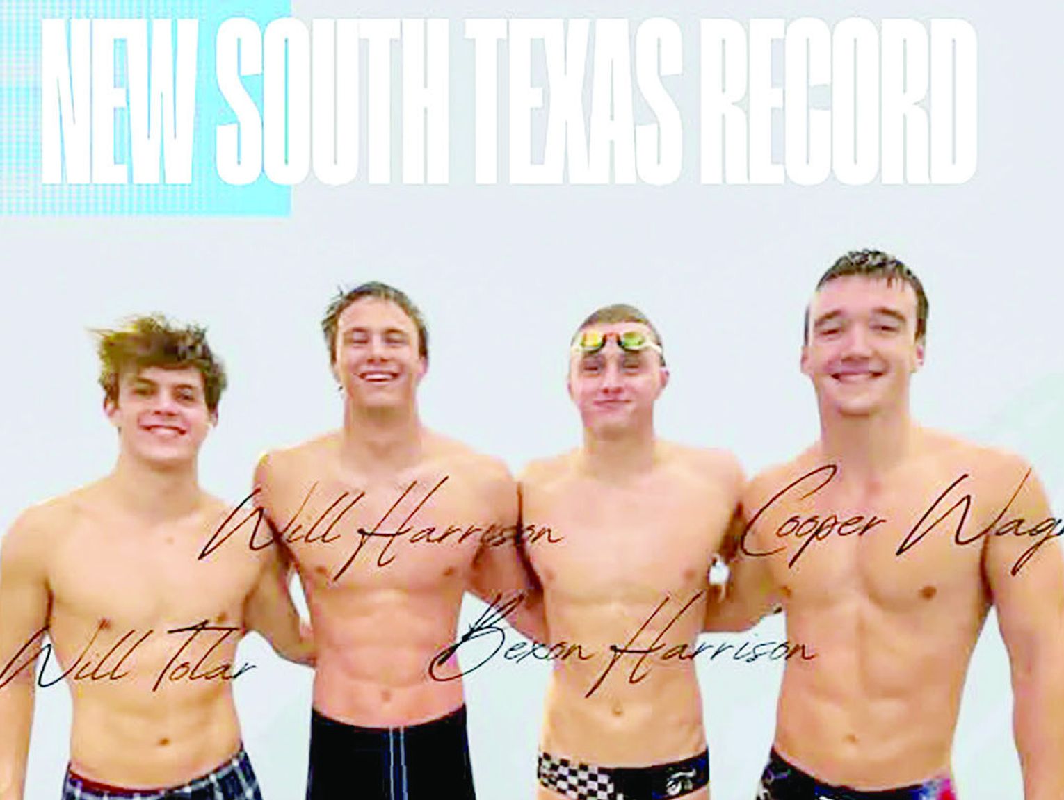 BISD SWIMMERS COMBINE TO SET SOUTH TEXAS RECORD