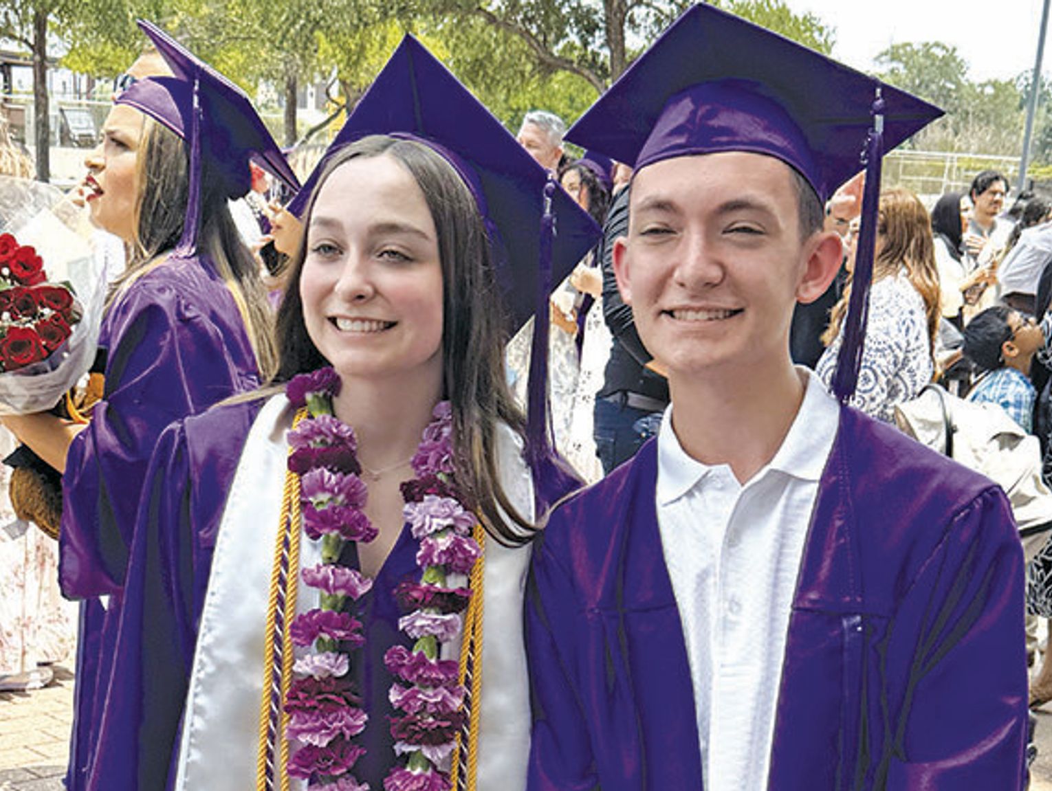 Boerne ISD pair: College grads one day, high school the next