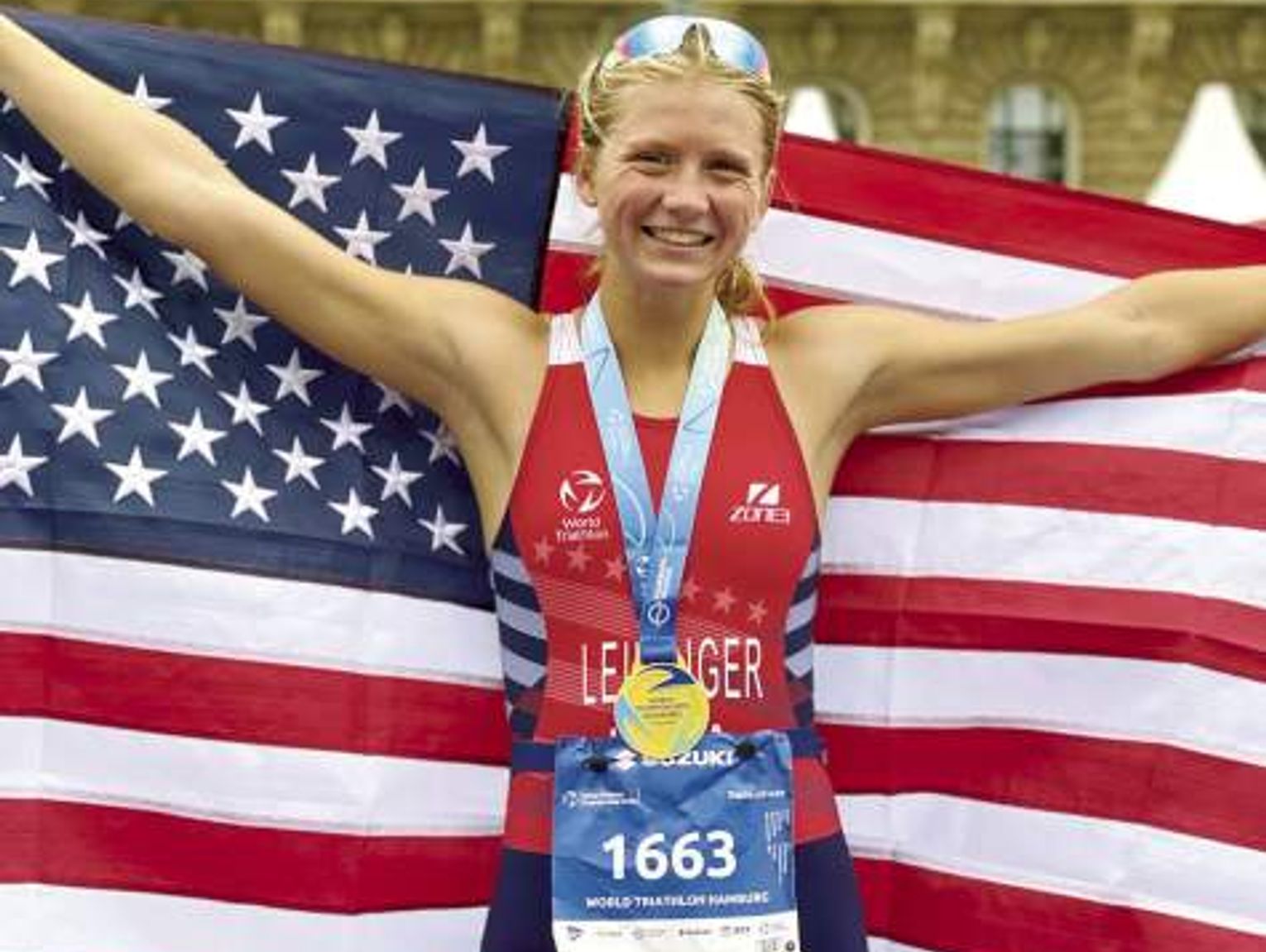 Leininger competes at the World Triathlon Championships in Germany