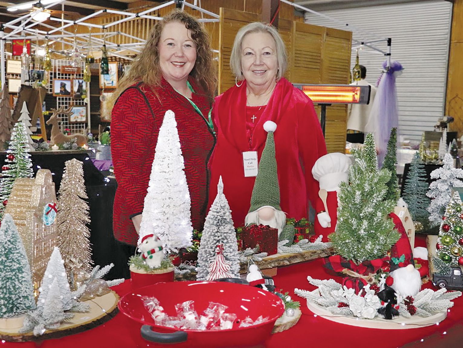 Selling Christmas gifts with a smile