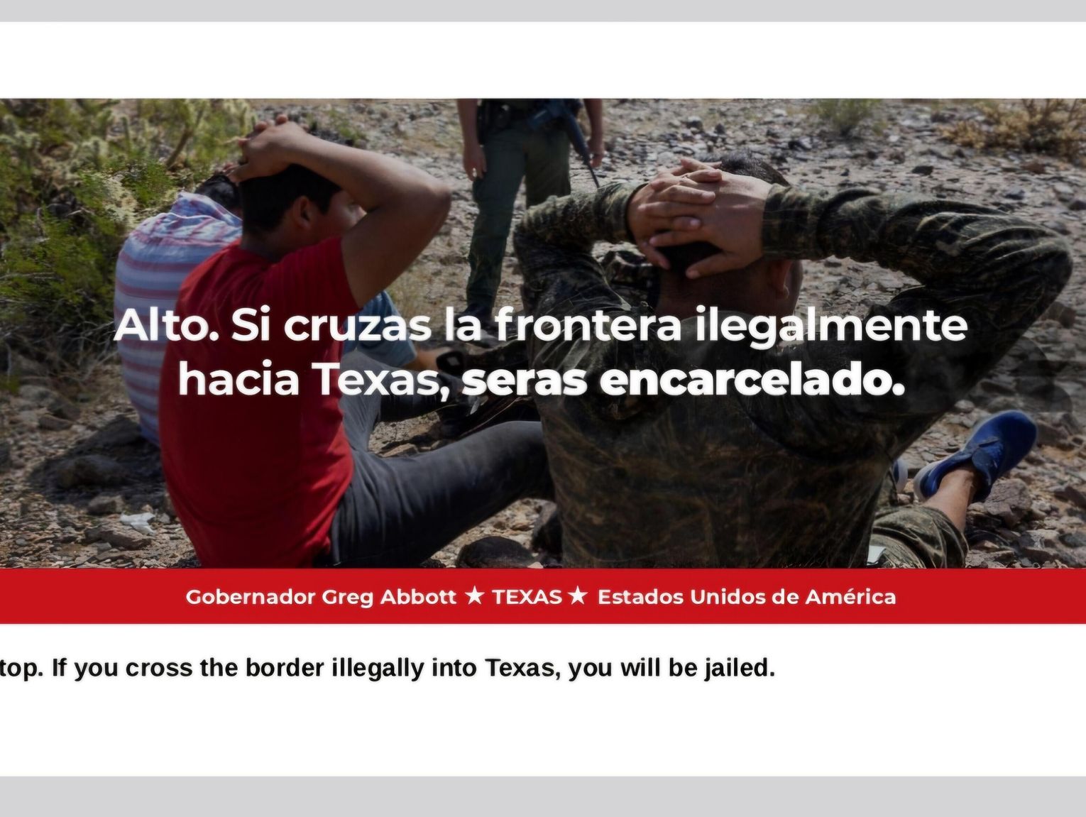 Texas erects billboards to discourage border crossings