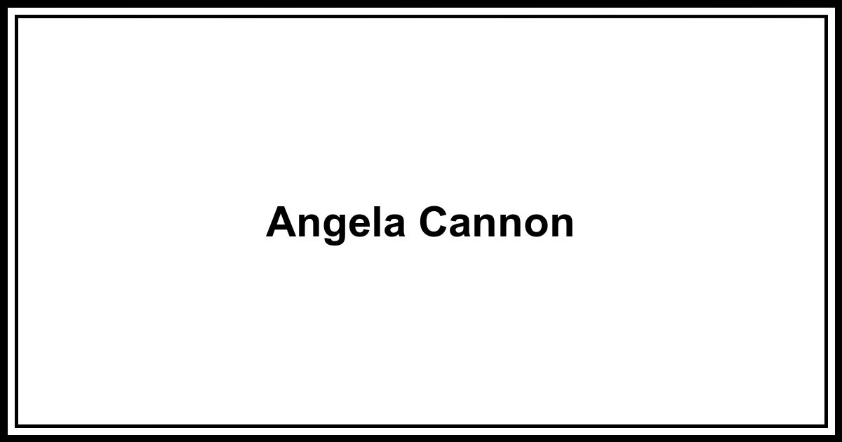Obituary: Angela Cannon
