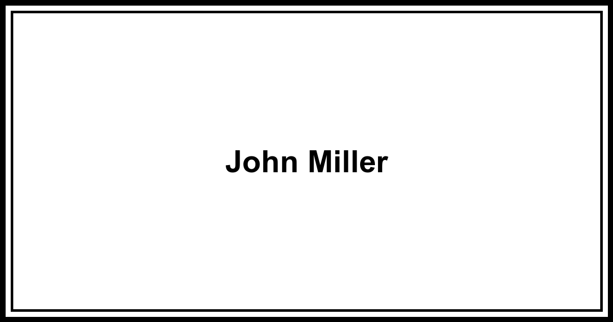 Obituary: John Miller