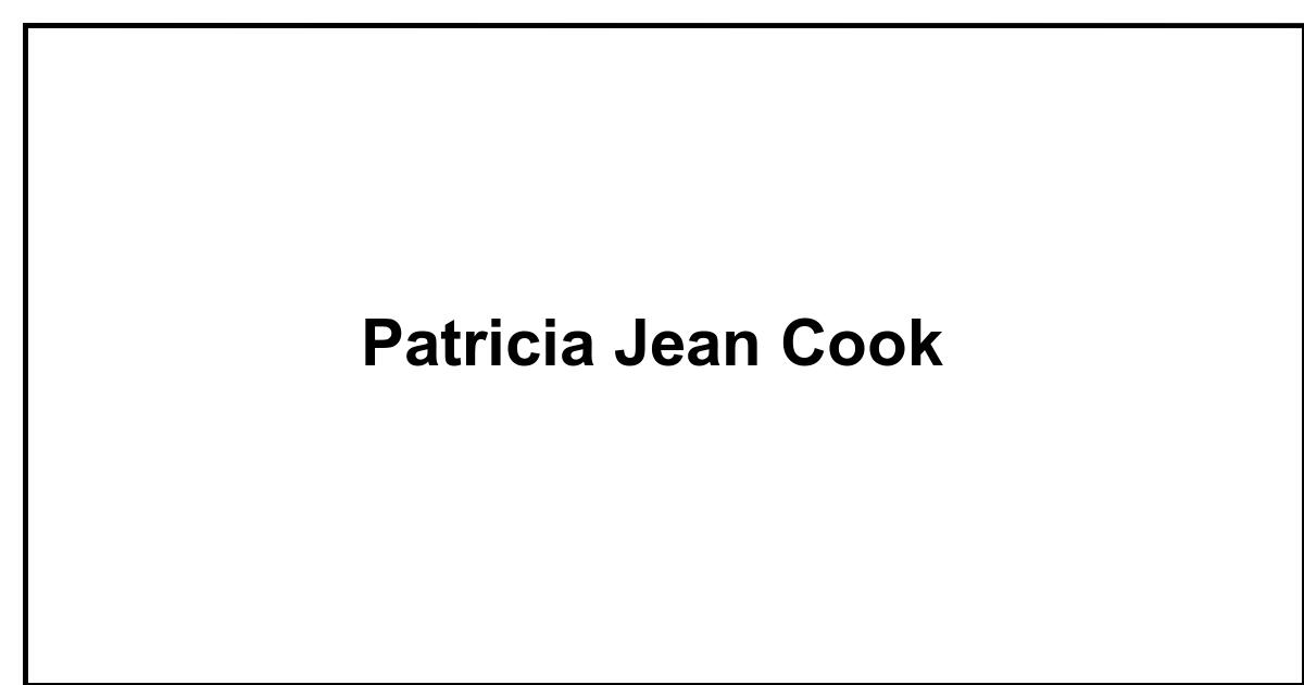 Obituary: Patricia Jean Cook